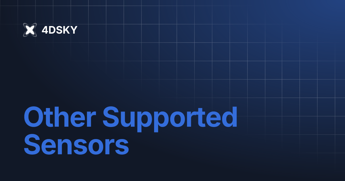 Other Supported Sensors | 4DSKY